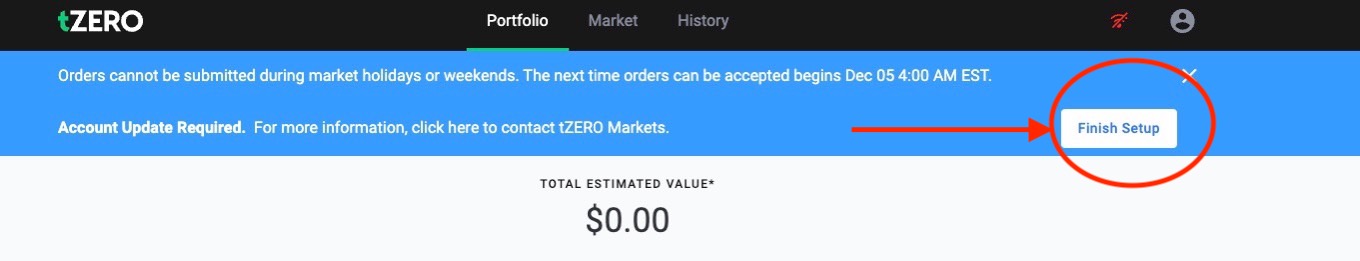 tZEROアカウント有効化（Finish Setup・Complete Setup という表示がある場合） | Digital Asset Lab